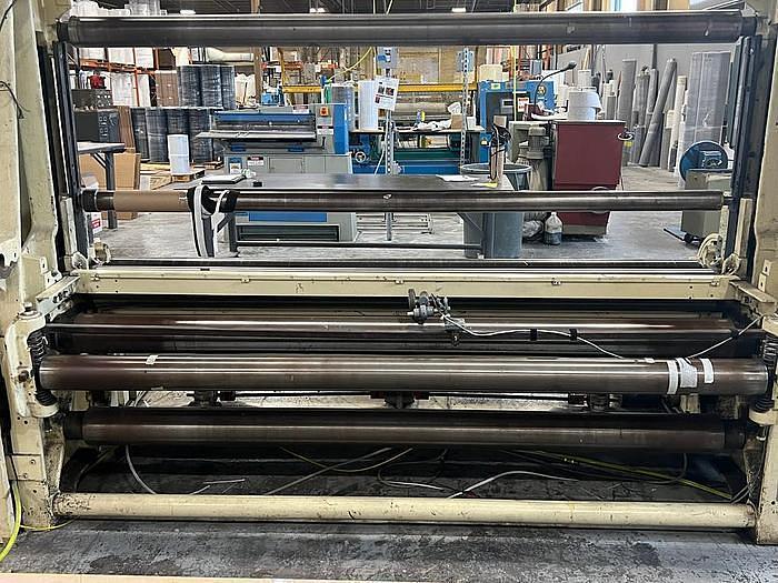 Used 84" CAMERON TWO DRUM SLITTER REWINDER FOR NONWOVENS for S...