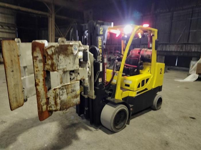 Used 12,000 POUND HYSTER S120FTPRS FORKLIFT WITH PAPER ROLL CLAMP M...