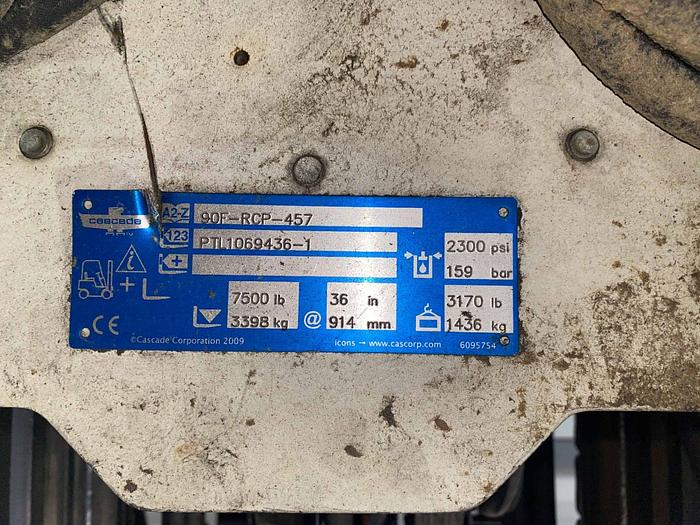 Used CASCADE 72 INCH DIAMETER PAPER ROLL CLAMP MODEL 90F-RCP-457 CL...