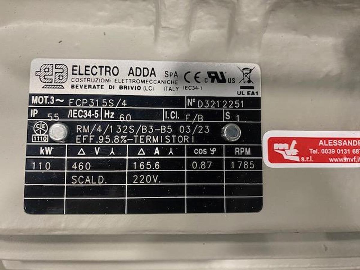 Used ELECTRO ADDA HIGH EFFICIENCY 110 KW (150HP) MOTOR 2023 for Sa...