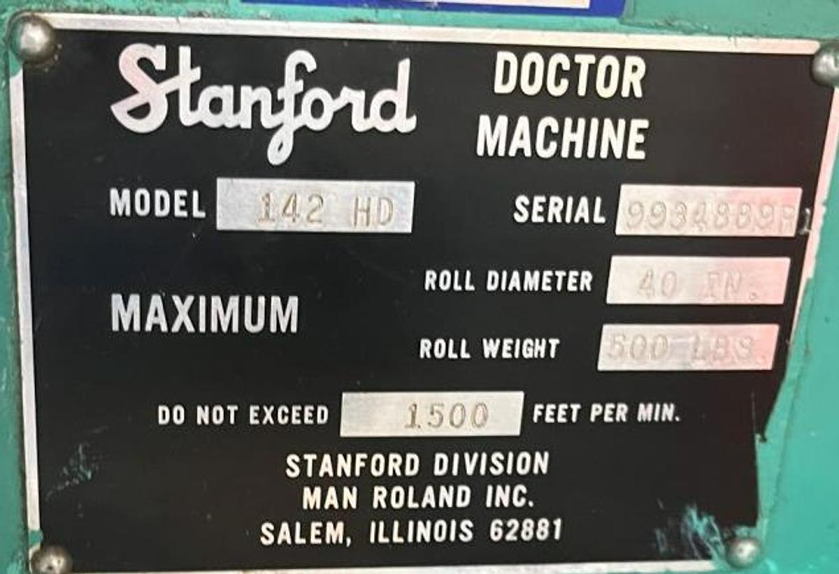 Used 24" WIDE STANFORD MODEL 142 HD DOCTOR MACHINE - 40"