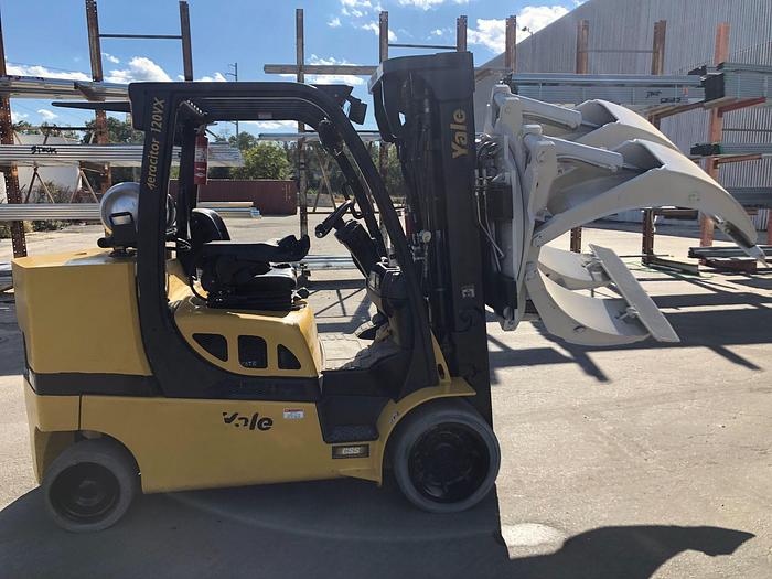 Used 12,000 POUND YALE ROLL CLAMP TRUCK MODEL GLC120VXPRS W/ 72&quo...