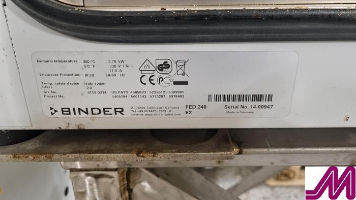 Used Binder FED 240 E2 Materials Testing Oven for Sale in Retford ...