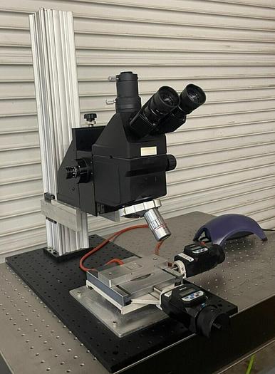 Used Mitutoyo Microscope With Digital Micrometers Thorlabs Table Sold