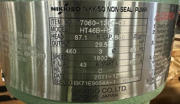 New Lewa Nikkiso Non-Seal Canned Motor Pump Model HT46B-H2 87.1 Hea...