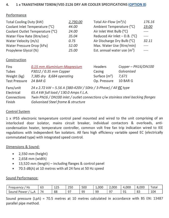 Used 2023 Transtherm Cooling Industries TD90W/VEE-212/D Dry Air Coo...