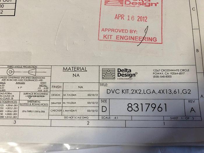 Used DELTA EDGE DE8000 - Q-FPB - 60 FCLGA - 4x13x1.00 Test Handler ...