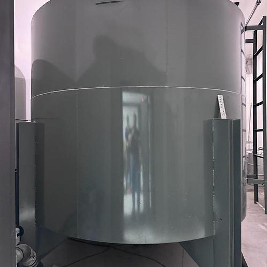 Used 2900gal Vertical Storage Tank- 100” D x 102” H, Cone bottom ...