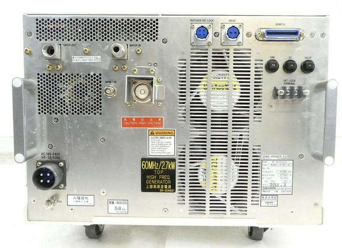 Used Daihen AGA-27C-V RF Generator TEL Tokyo Electron 3D80-000825-V...