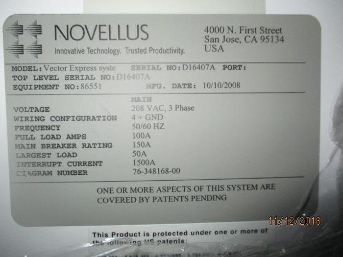 Used Novellus Vector Express for Sale at Tara Semiconductor Technology