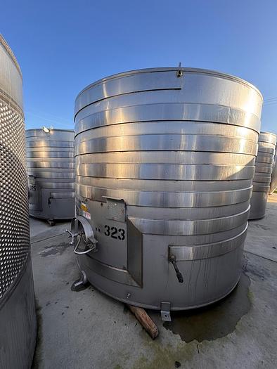 Used Tank, 5,000 Gallon, Stainless Steel, Channel Jacketed, Sloped ...