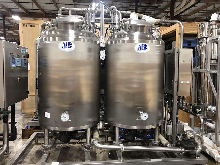 Unused CIP Skid, 2-Tank, (2) 250 Gallon, 316L Stainless Steel, A&B ...