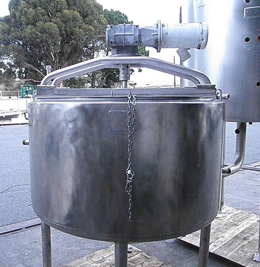 Used Tank, 235 Gallon, Stainless Steel, Jacketed, Agitation, Mueller # ...