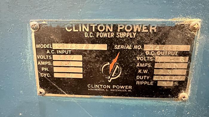 Used Clinton 6V 500A for Sale at Used Plating Equipment.com