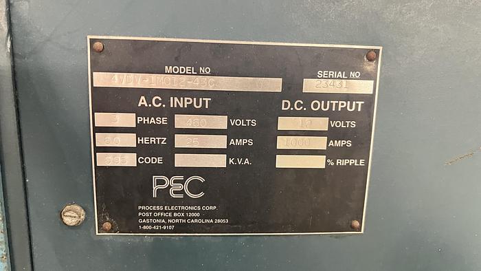 Used PEC 12V 1,000A for Sale at Baker Technology Associates Inc.