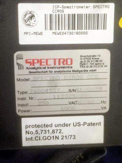 Spectro Analytical Ciros Vision CCD