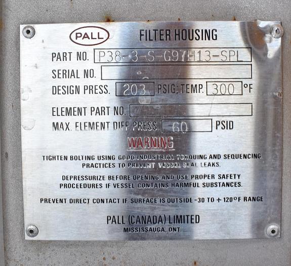 Used USED FILTER, CARTRIDGE TYPE, 6" INLET/OUTLET, STAINLESS STEEL 304 ...