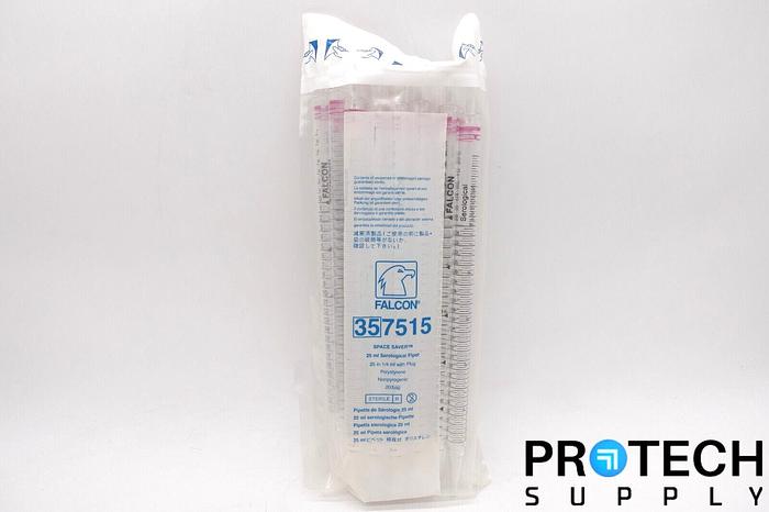 New Falcon 357515 Polystyrene Serological 25ml Pipet Pack 20 NEW fo...