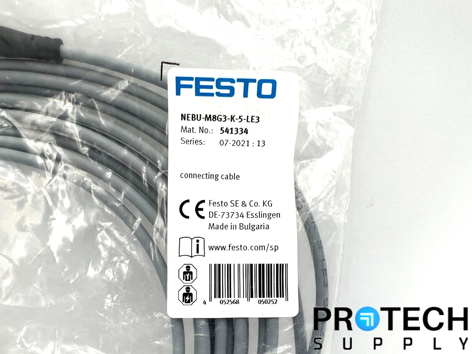 New FESTO NEBU-M8G3-K-5-LE3 Connecting Cable NEW with WARRANTY for ...