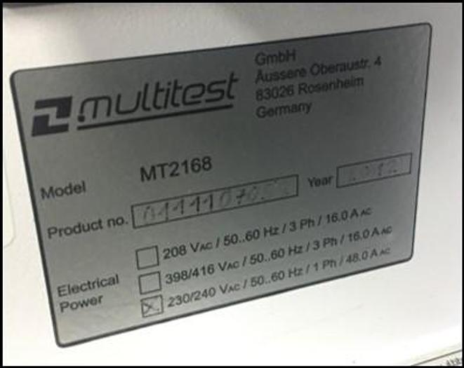 Used 2012 Multitest MT 2168 for Sale at Tara Semiconductor Technology