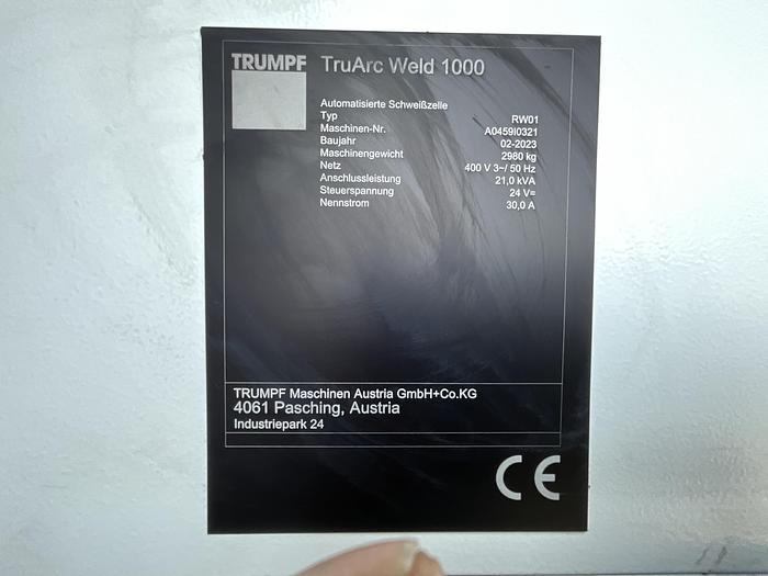 Used 2023 TRUMPF TruArc Weld 1000 Welding Robot for sale for Sale i...