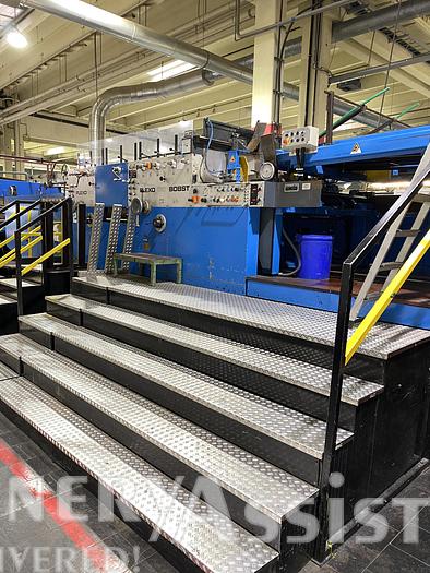 Used BOBST SPO 1600 FLAT BED DIE CUTTER LINE with 2 Flexo printing ...