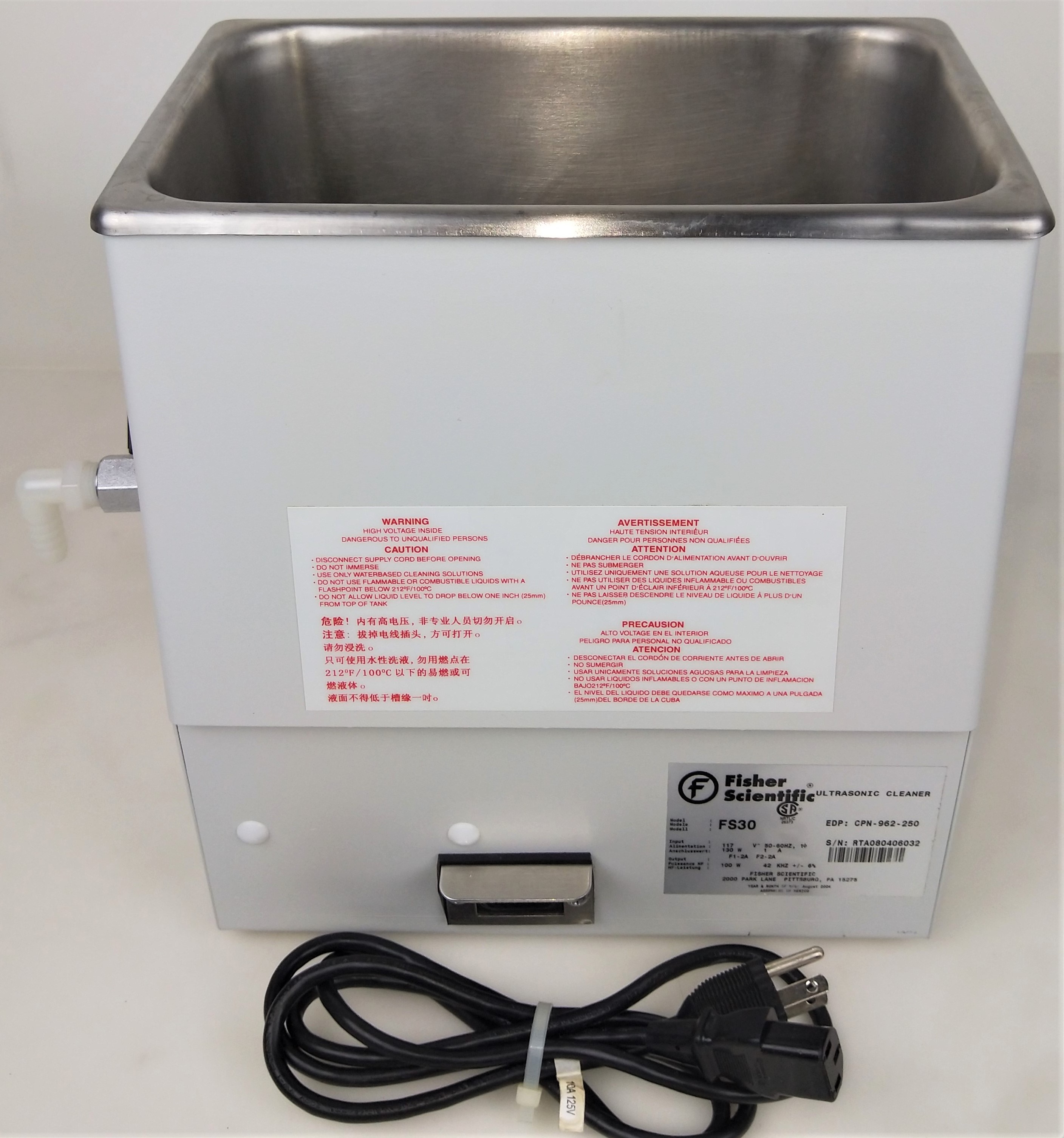 新开放式盒FS30 Ultrasonic Cleaner - 3.7L在Chemistry RG咨询公司出售 - bob手机版app下载 ...
