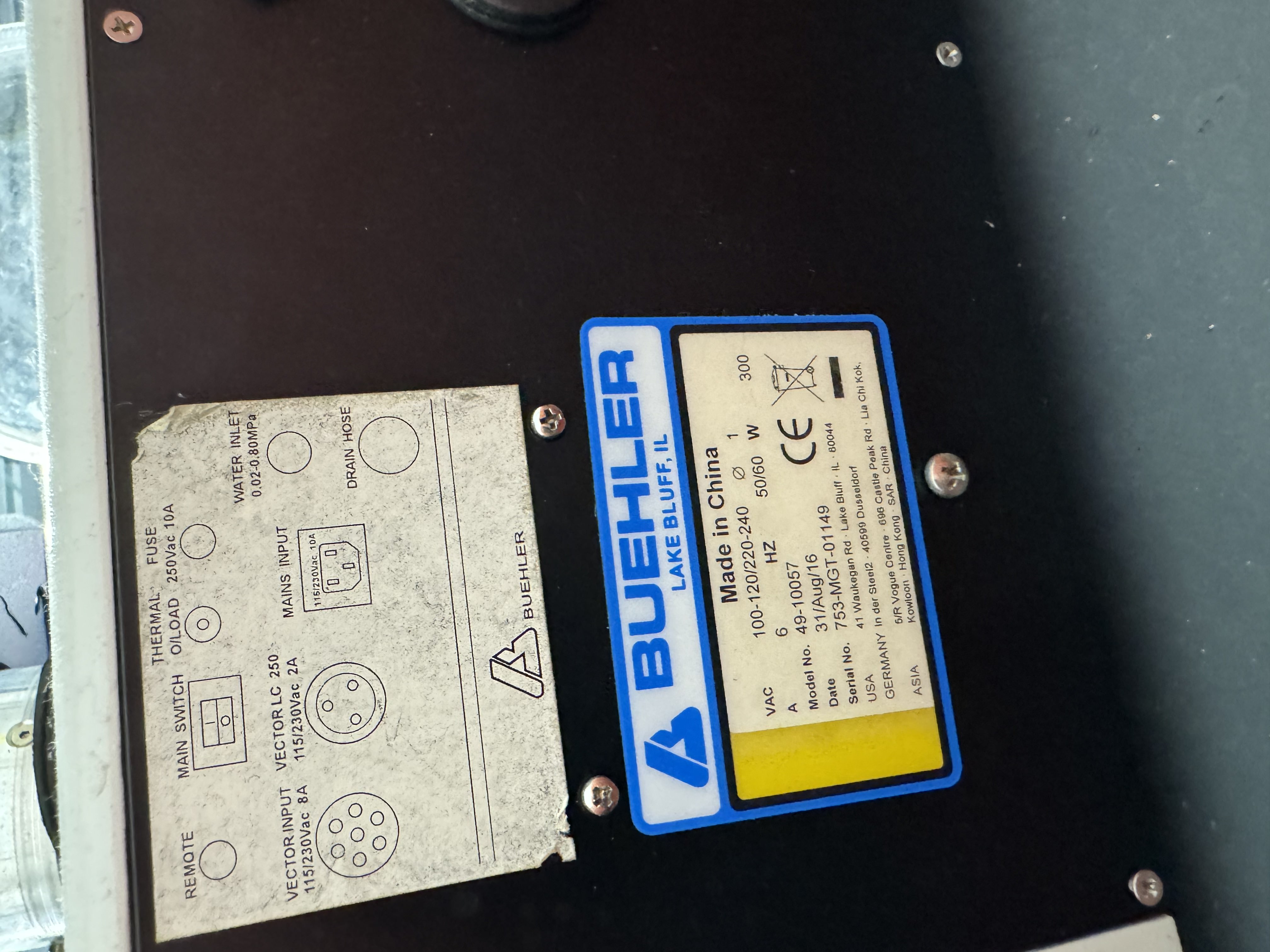 Used 2016 Buehler MetaServ 250 Twin Vector Power Head Grinder-Polisher ...