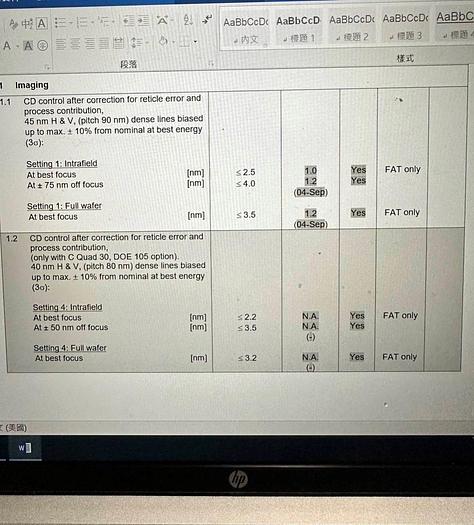 Used ASML XT 1950 HI Lithography System for Sale at Tara Semiconduc...