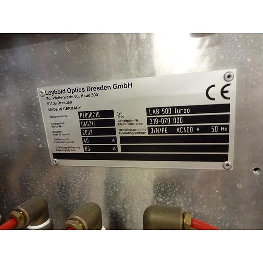 Used Leybold lab 500 turbo for Sale at Tara Semiconductor Technology