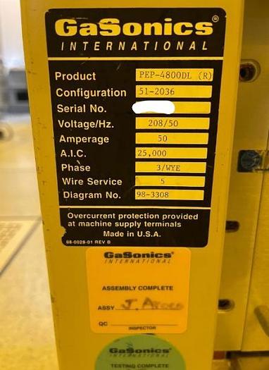 Used 1999 Gasonics PEP-4800DL for Sale at Tara Semiconductor Techno...