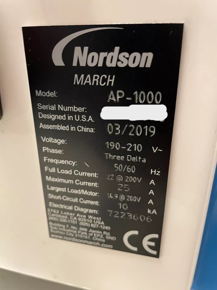 Used Nordson March AP1000 with PolyScience WhisperCool Chiller for ...