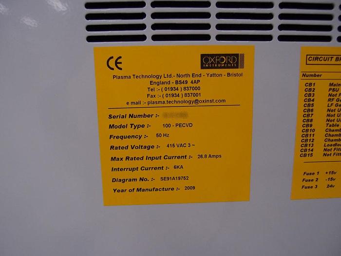 Used Oxford Plasmalab100 ICP Etcher+PECVD for Sale at Tara Semicond...